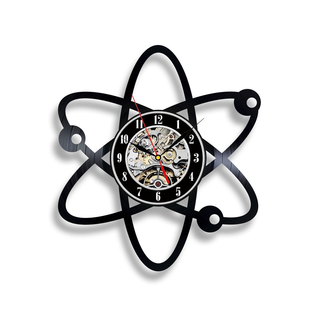 Atom Science Vinyl Record Wall Clock Modern Laboratory Art Original ...
