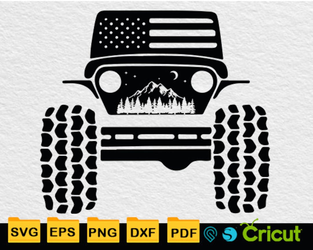 American Offroad Svg, USA Flag 4x4 Forest Svg, US Offroad Amarican Flag ...