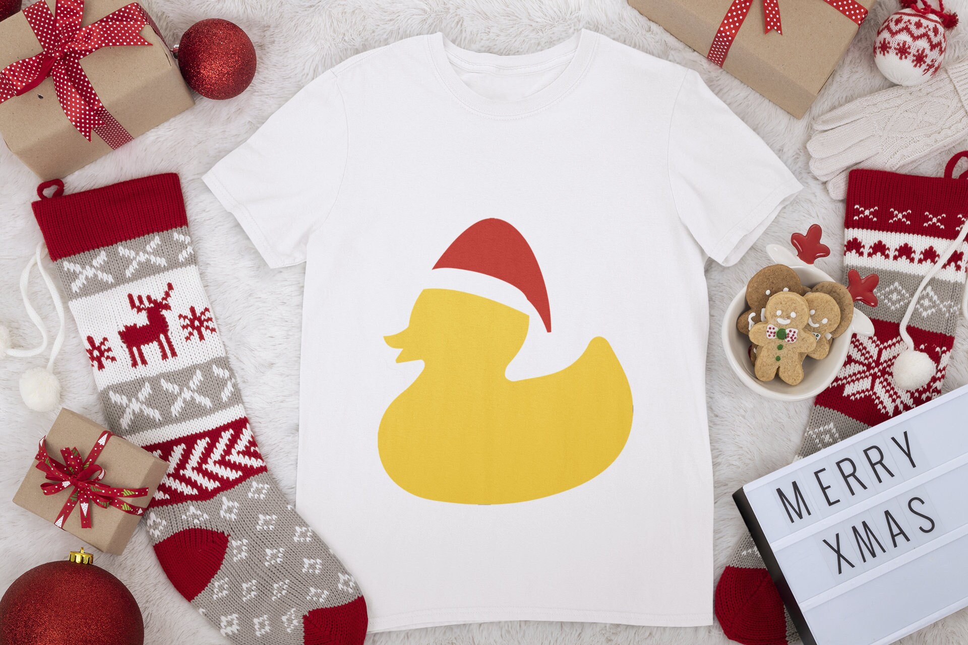 Duck Santa Hat Svg, Duck Duck Wave Santa Hat Svg, Funny Christmas Svg ...