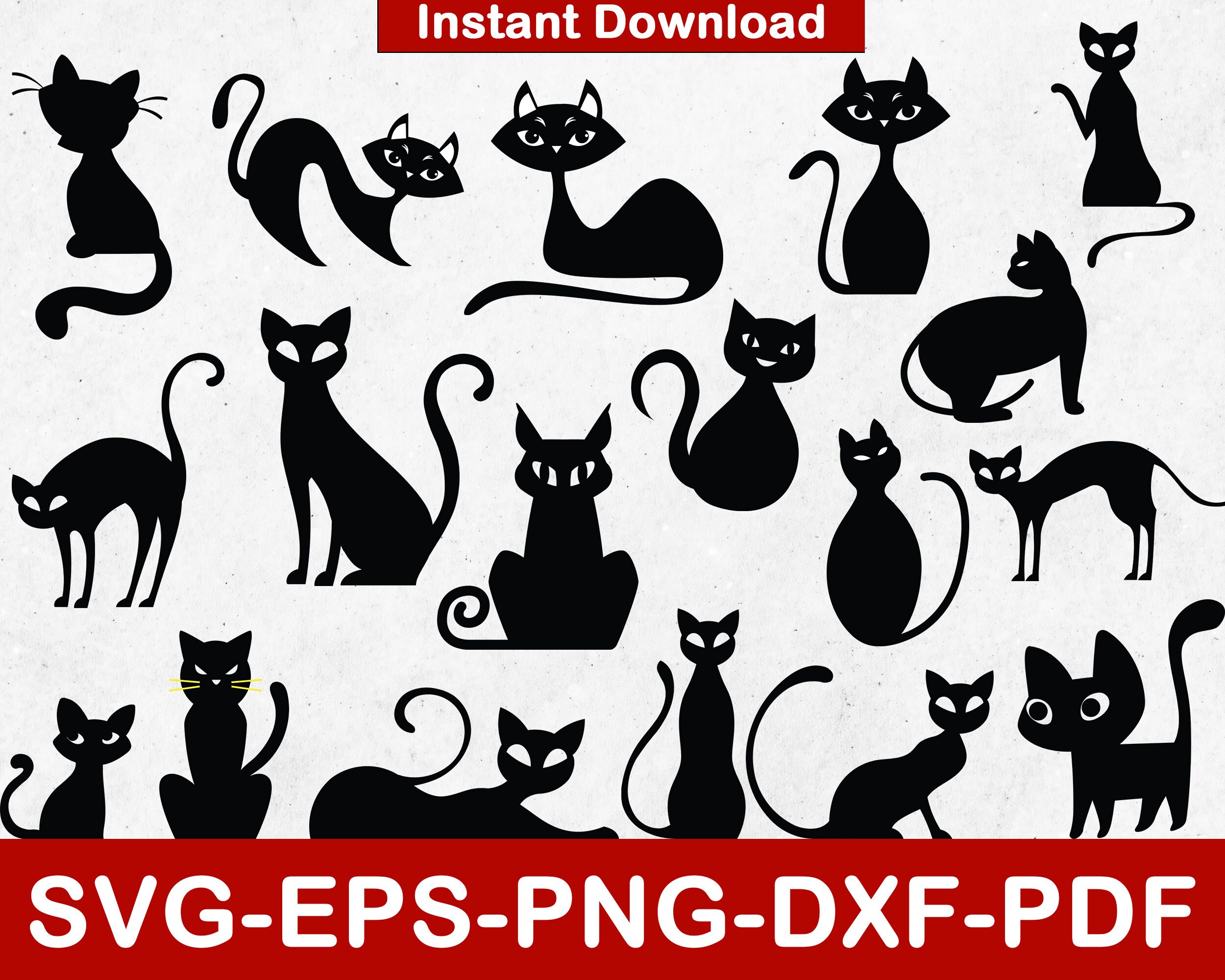 Halloween Black Cat SVG Bundle, Halloween Svg Files for Cricut Instant ...