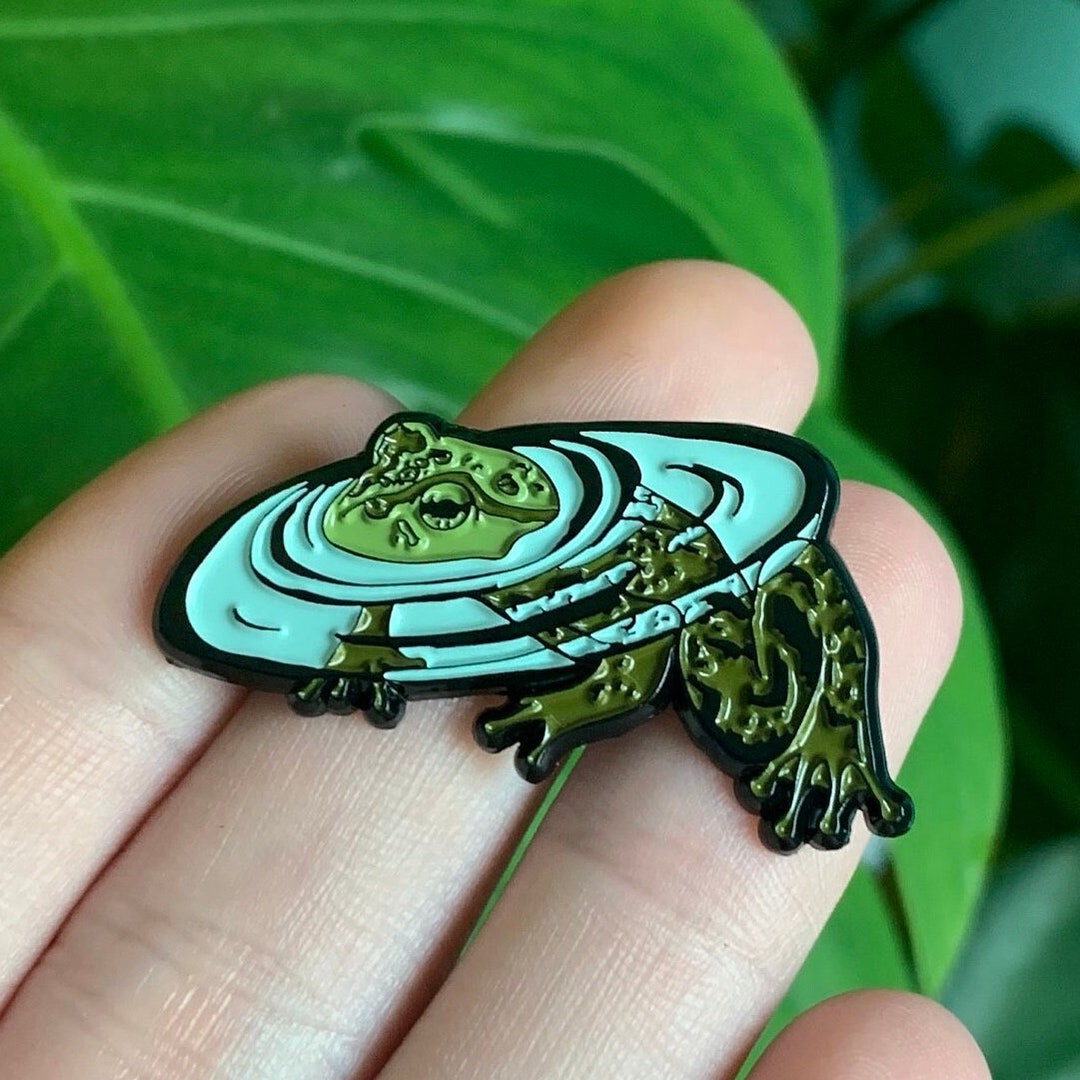Frog Pond Enamel Pin - Etsy
