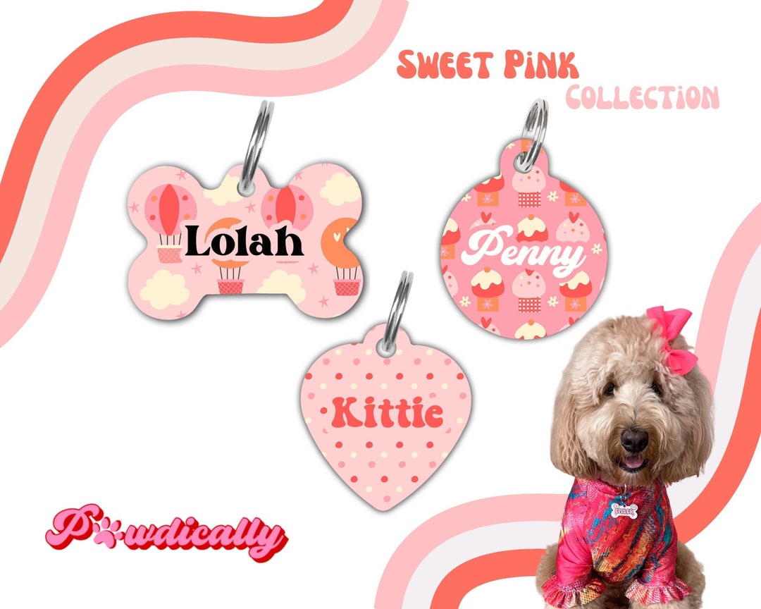 Dog Name Tag Pet ID Tag Retro Dog Tag Custom Dog Tag Personalized Pet ...