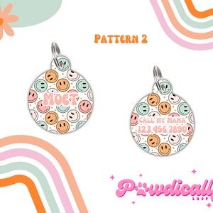 Retro Smiley Dog Tag Retro Dog Tag Pet Tag Custom Dog Tag Personalized ...