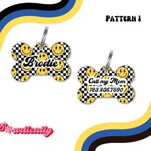 Boy Dog Name Tag Smiley Dog Tag Pet ID Tag Custom Dog Tag Personalized ...