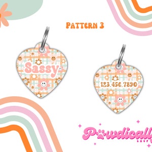 Retro Smiley Dog Tag Retro Dog Tag Pet Tag Custom Dog Tag Personalized ...