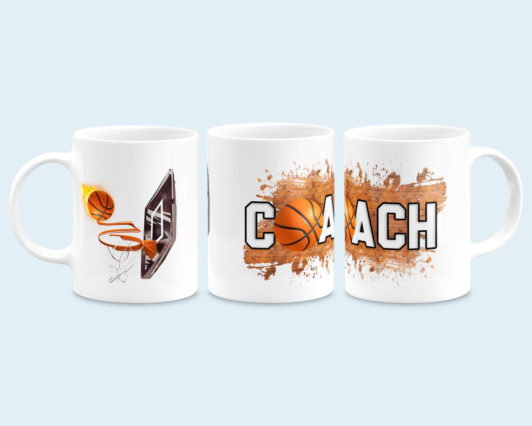 11 Oz Mug Cup Tumbler Wrap Basketball Coach Design Sublimation Straight ...