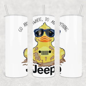 20 Oz Skinny Tumbler Wrap off Road Car Funny Duck Design Straight and ...