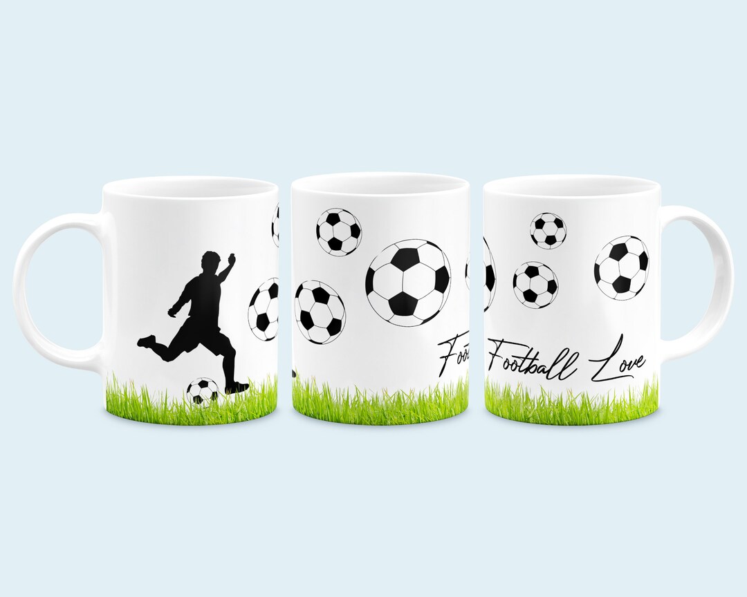 11 Oz Mug Cup Tumbler Wrap Soccer Football Love Design Sublimation ...