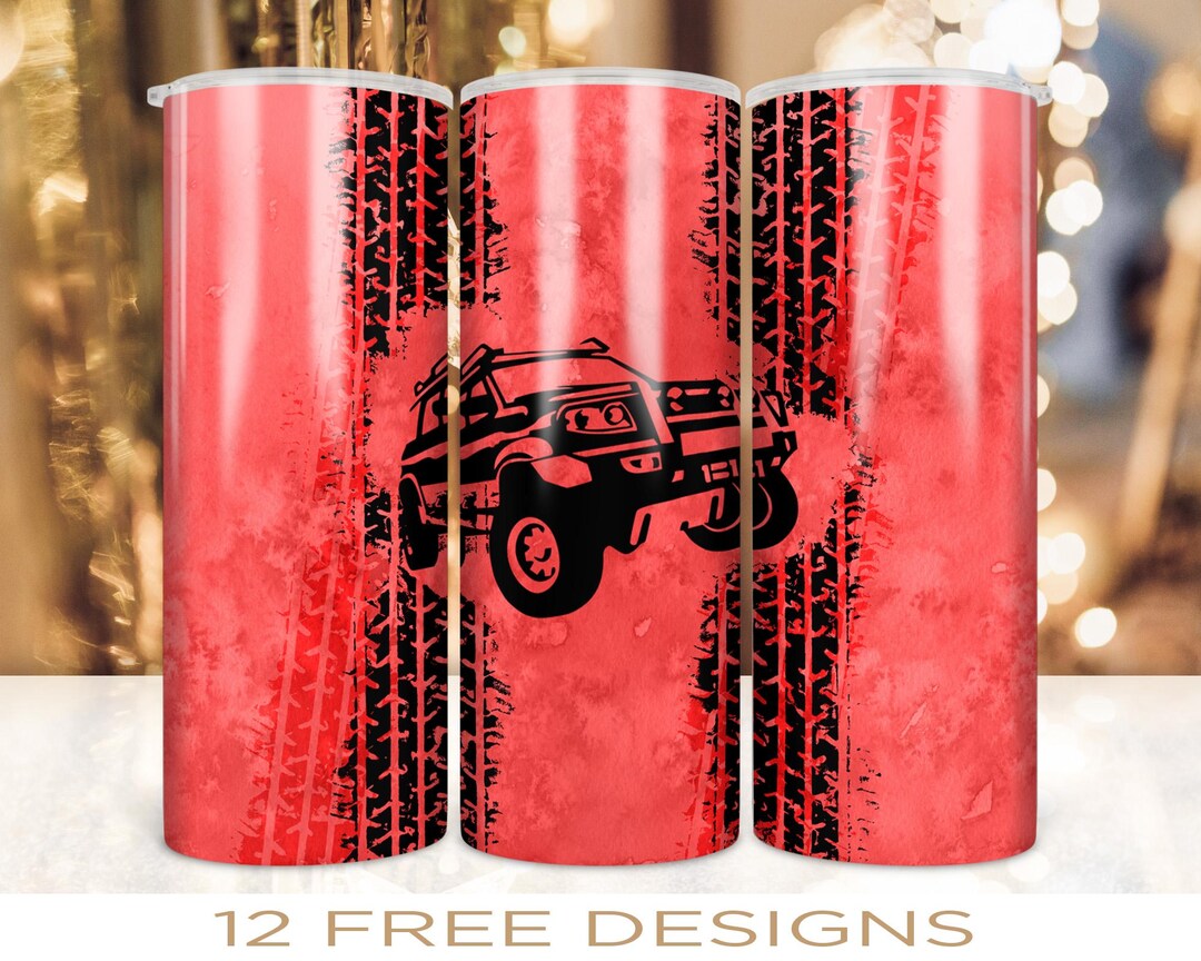 20 Oz Skinny Tumbler Wrap off Road Car Red Design Sublimation Digital ...