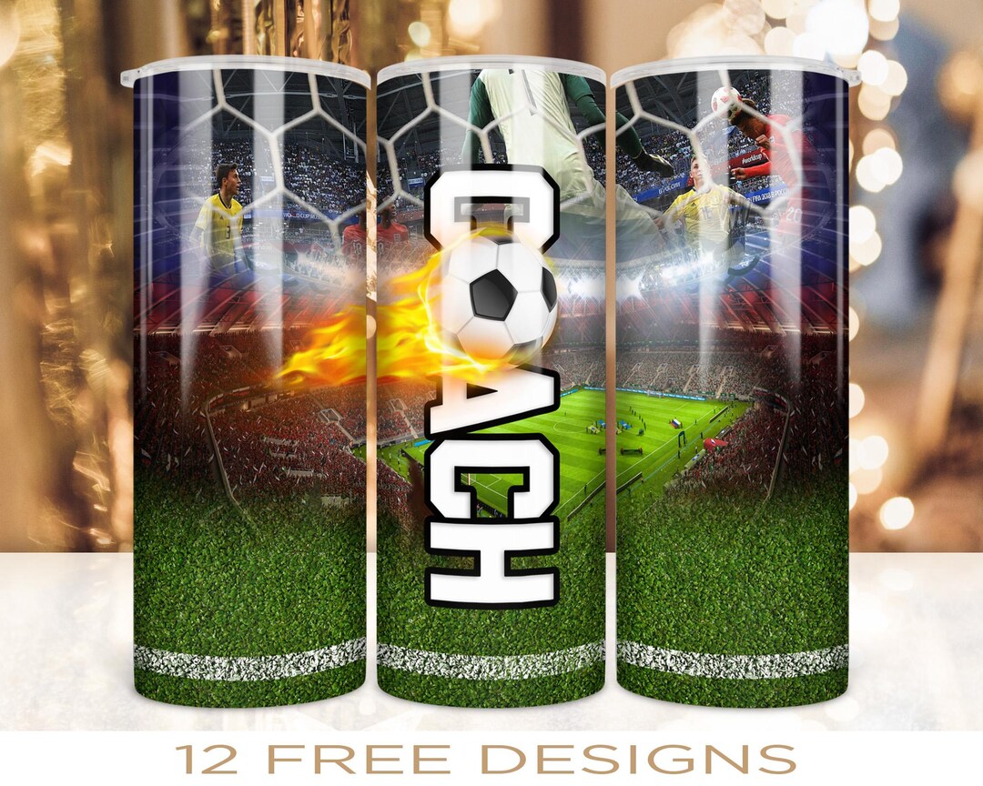 20 Oz Skinny Tumbler Wrap Soccer Football Coach Sublimation PNG Digital ...