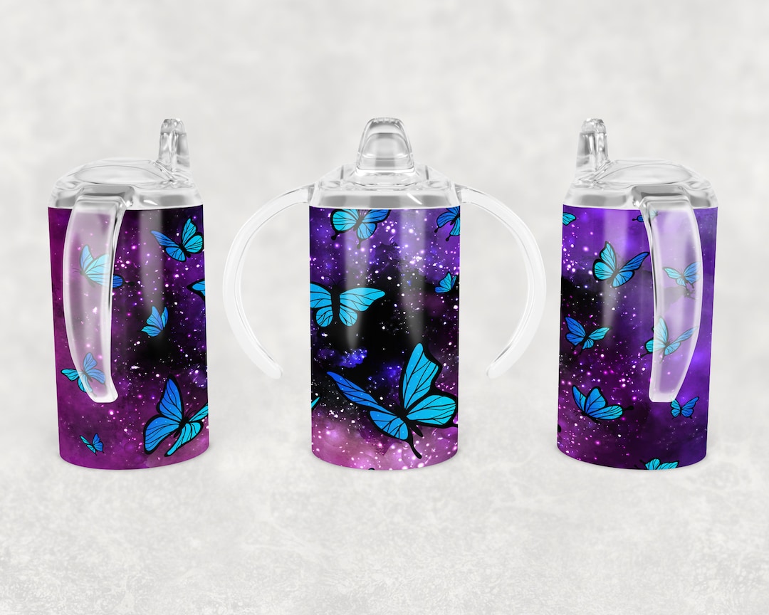 Straight Sippy Cup Sublimation Butterfly Milky Way 12 Oz Tumbler ...