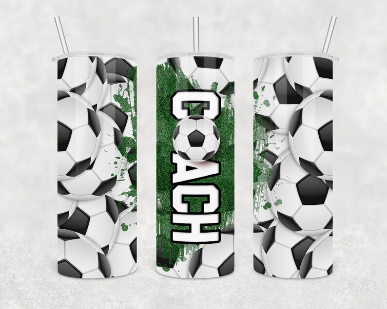 20 Oz Skinny Tumbler Wrap Soccer Football Coach Design - Etsy