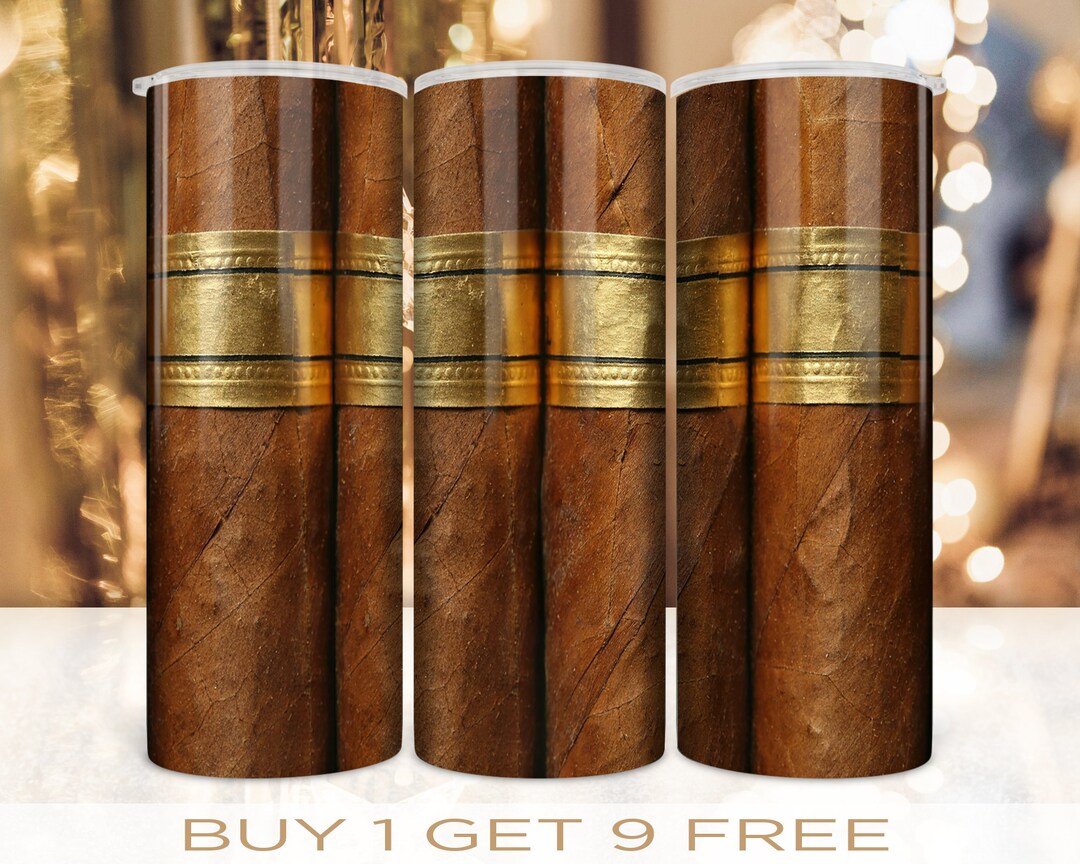 20 Oz Skinny Custom Tumbler Wrap Cigar Design Sublimation Straight and ...