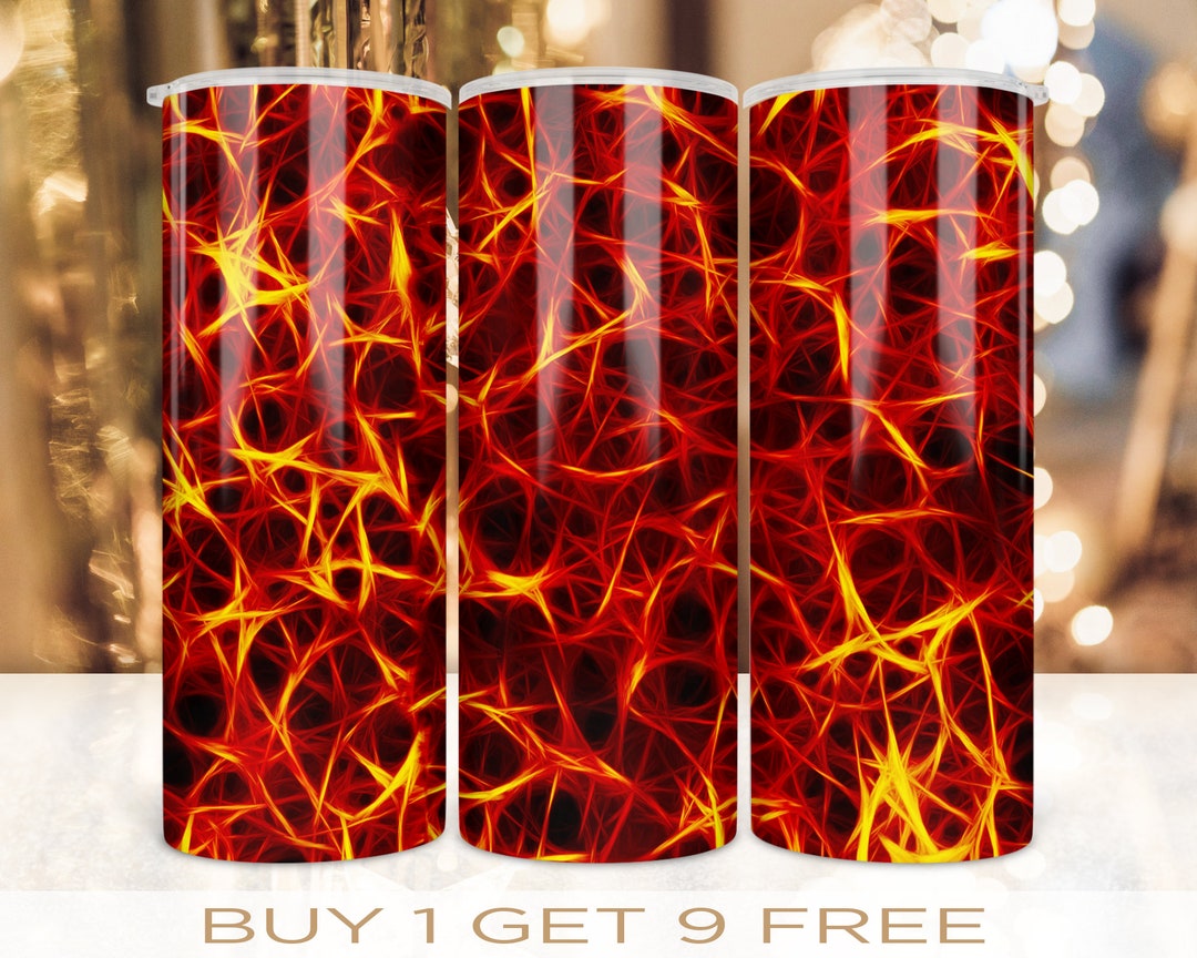 Tumbler Wrap 20 Oz Skinny Fire Design Sublimation Seamless Straight ...