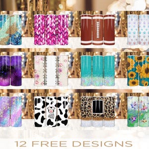 20 Oz Skinny Tumbler Wrap Soccer Football Template Design Sublimation ...