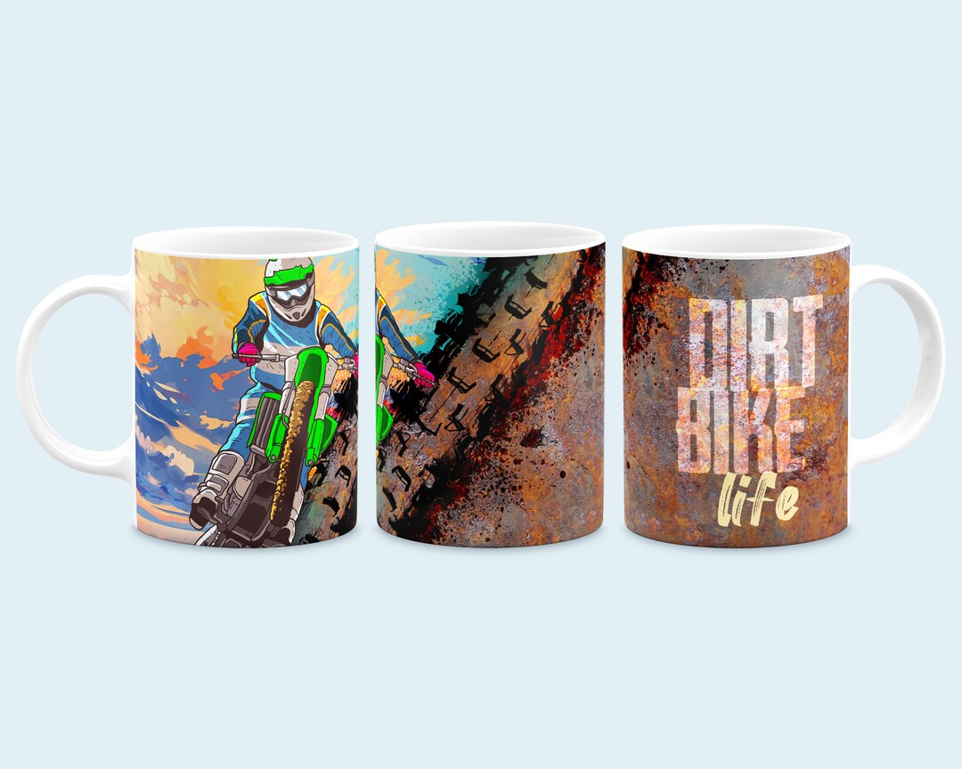 11 Oz Mug Cup Tumbler Wrap off Road Motocross Bike Design Sublimation ...