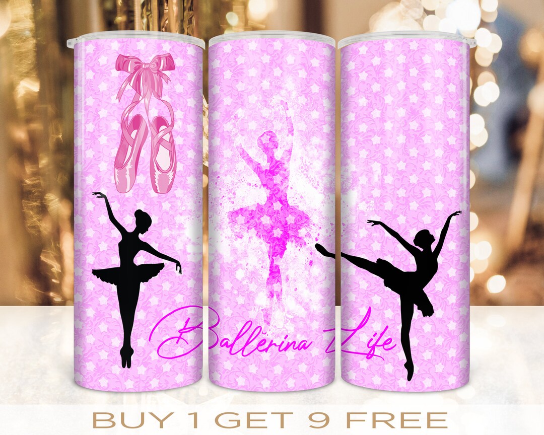 20 Oz Skinny Tumbler Wrap Design Pink Ballet Girl Sublimation Seamless ...