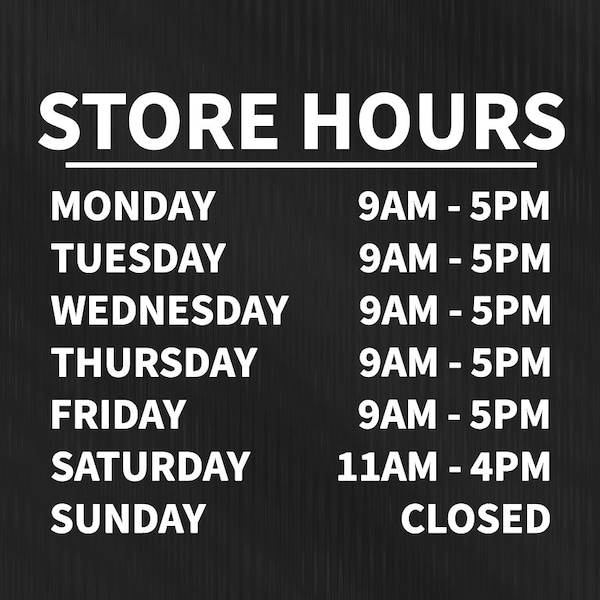 Hours of Operation Decals - Etsy