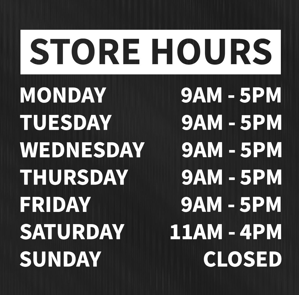 Store Hours Vinyl Decal - Business Vinyl Decal - Hours of Operation ...