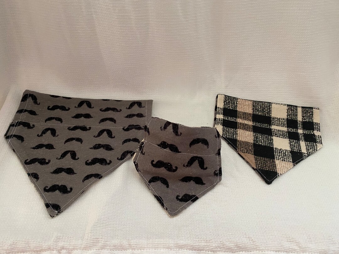Movember Dog Bandana over Collar - Etsy