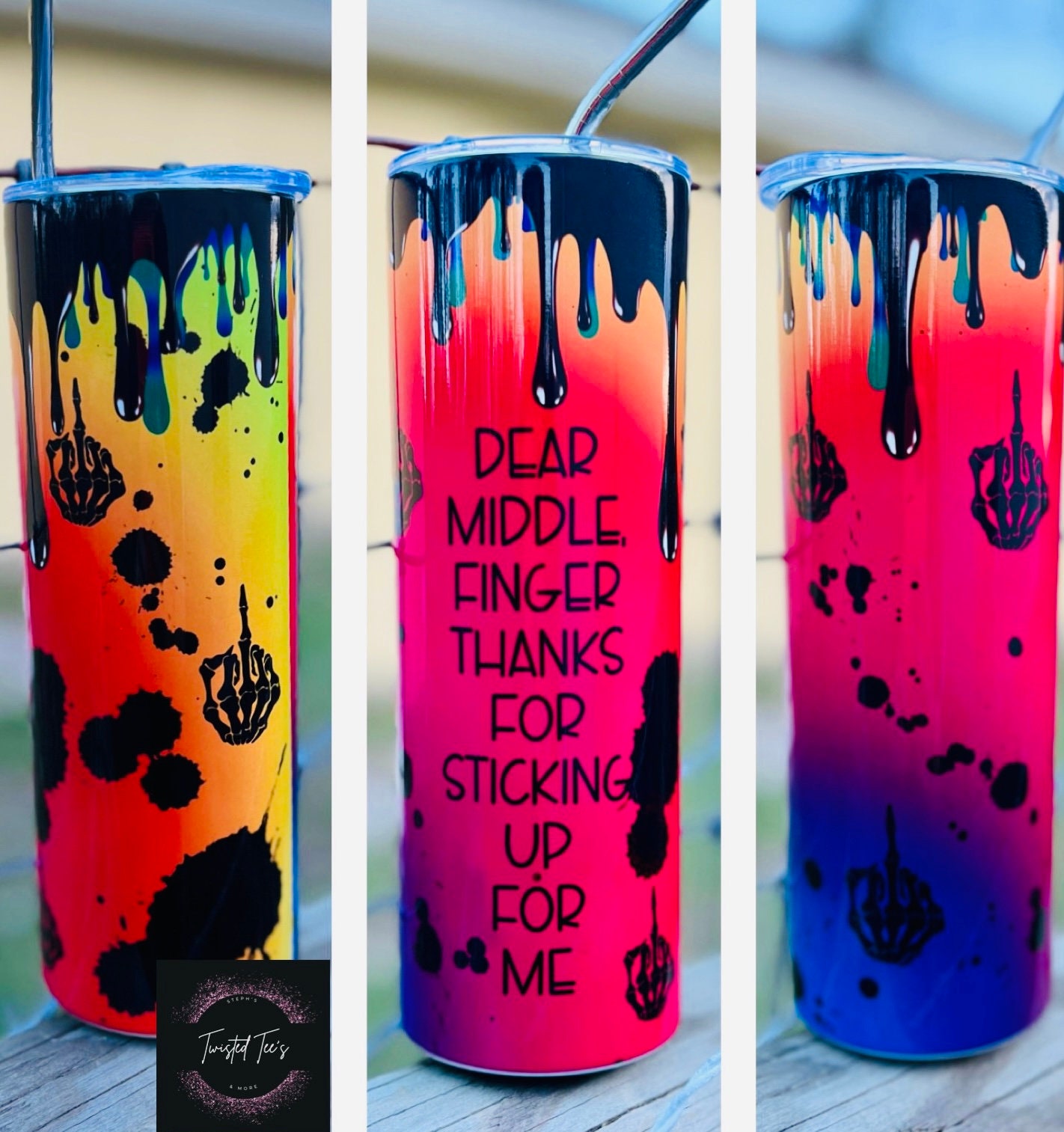 Middle Finger Tumbler, Dear Middle Finger, Custom Tumblers, 20oz ...