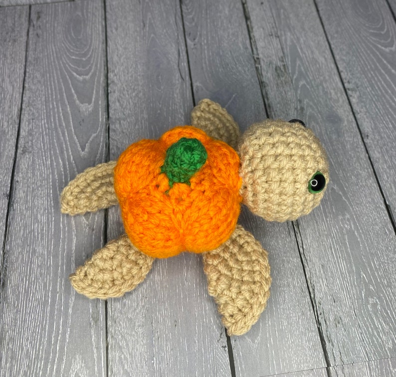 5 Crochet Sea Turtle Pumpkin Pie Apple Scarecrow Sunflower Fall ...