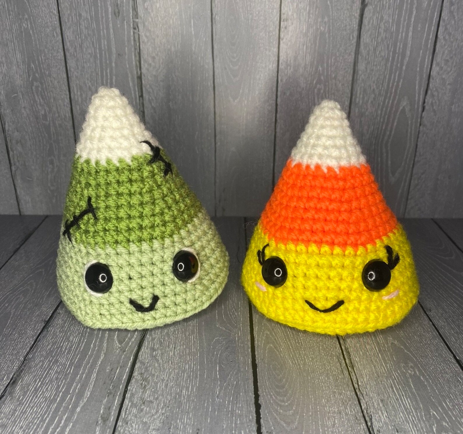 4” Crochet Halloween Classic Frankenstein Candy Corn Tier Tray Decor ...
