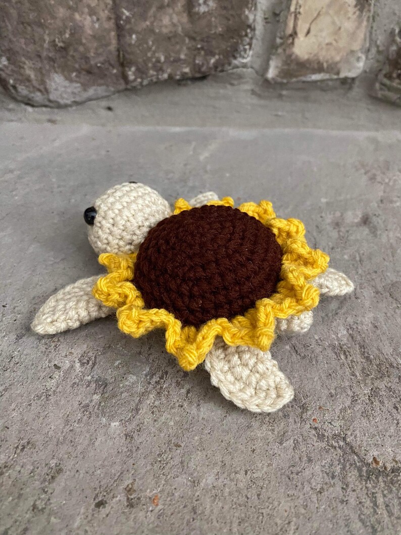 5 Crochet Sea Turtle Sunflower Flower Gift Idea Handmade - Etsy