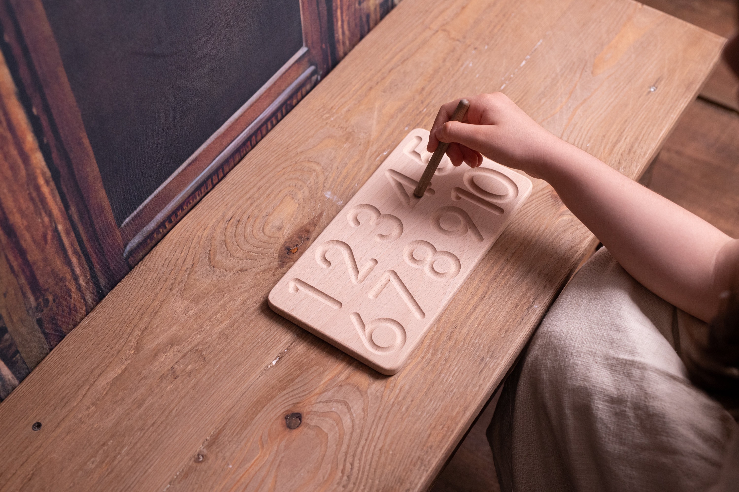 Wooden Pen Numbers Number Board Natural Wooden Gift Toy Math - Etsy