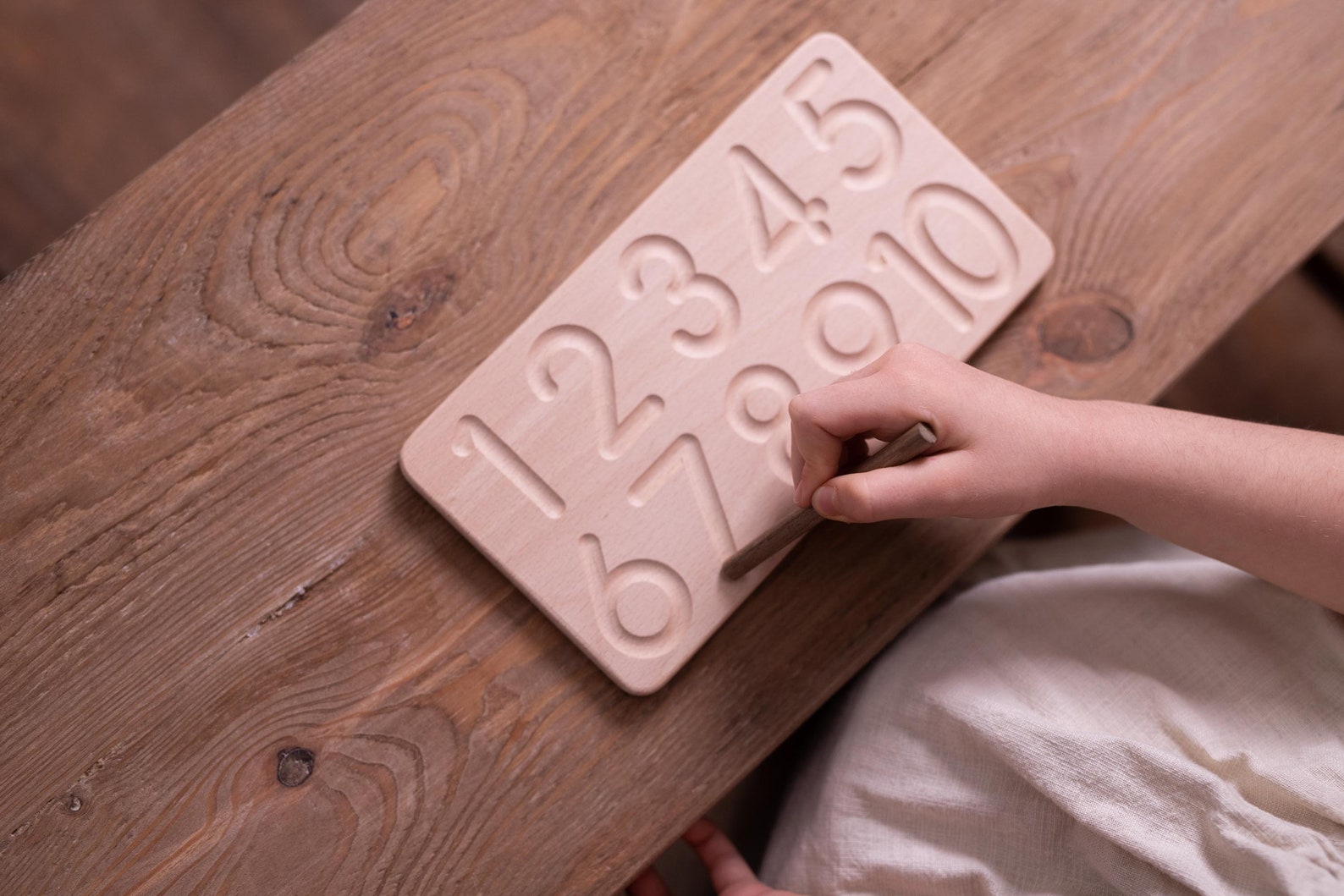 Wooden Pen Numbers Number Board Natural Wooden Gift Toy Math - Etsy