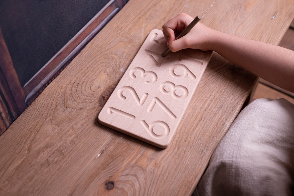 Wooden Pen Numbers Number Board Natural Wooden Gift Toy Math - Etsy