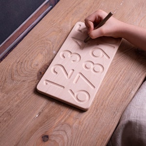 Wooden Pen Numbers Number Board, Natural Wooden Gift Toy, Math ...