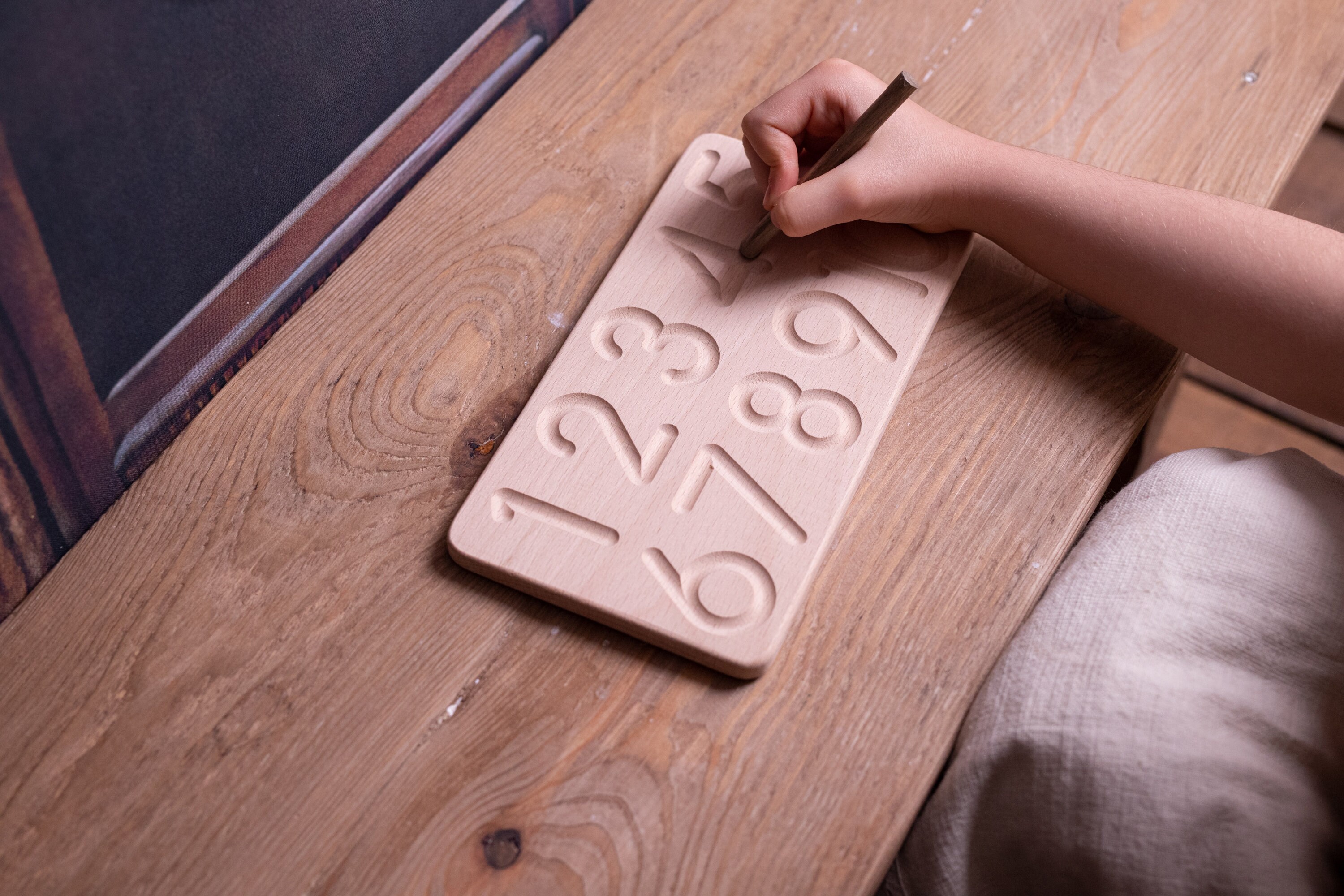 Wooden Pen Numbers Number Board Natural Wooden Gift Toy Math - Etsy