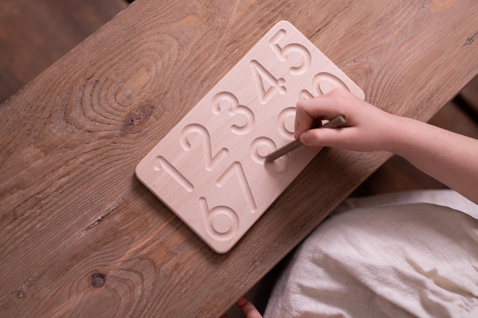 Wooden Pen Numbers Number Board Natural Wooden Gift Toy Math - Etsy