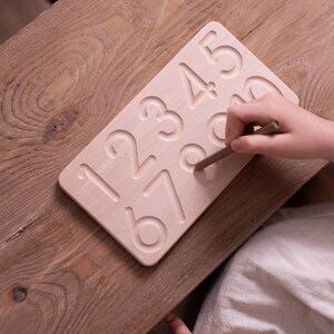 Wooden Pen Numbers Number Board, Natural Wooden Gift Toy, Math ...