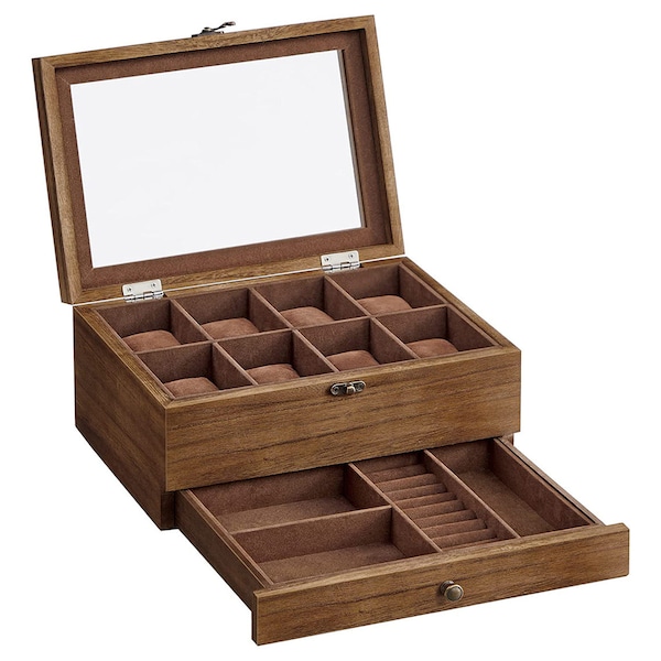 Wooden Watch Box With Pull Out Drawer - Etsy