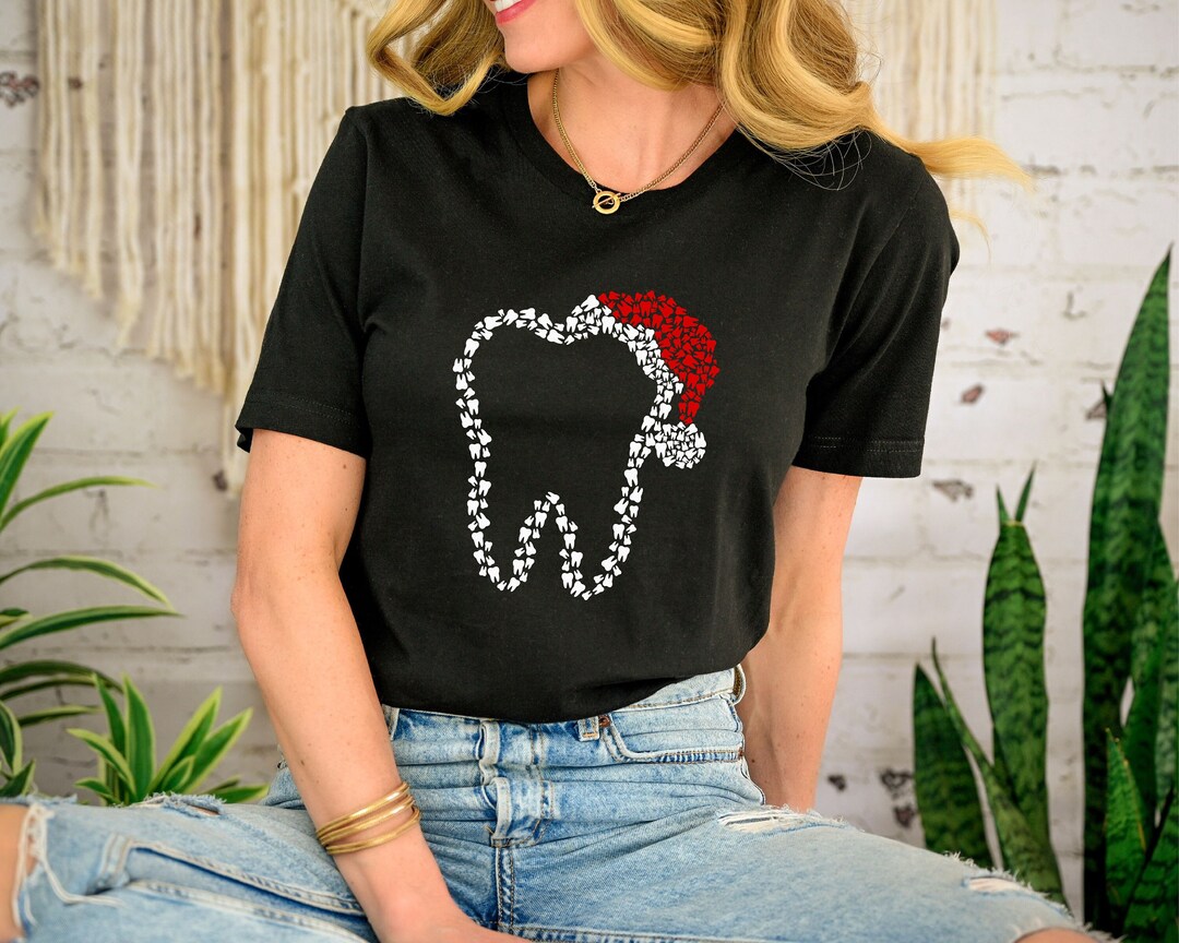 Christmas Tooth Shirt, Funny Christmas Dentist Shirt, Santa Tooth T ...