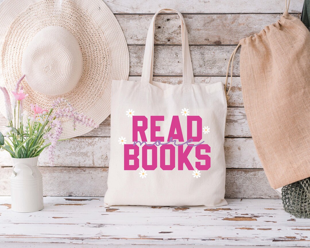 Read More Book Tote Bag, Book Bag, Librarian Shoulder Bag, Bookish Tote ...