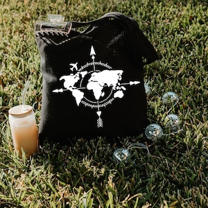 World Map Tote Bag, Canvas Tote Bag, World Heart Tote Bag, Map Gift ...