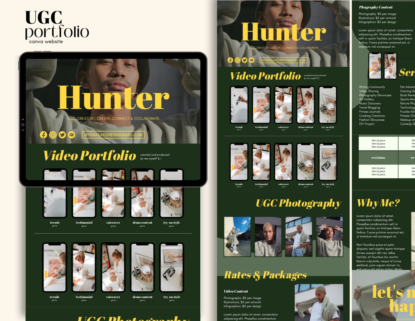 UGC Portfolio Template | UGC Canva Template | UGC Media Kit | Ugc ...