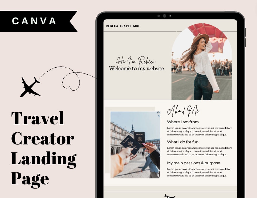 Travel Creator Canva Landing Page & Optimized Sales Funnel | Digital ...