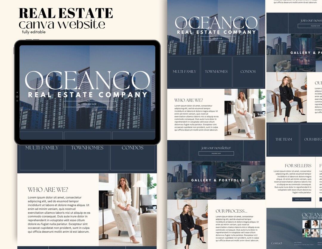 Realtor Canva Landing Page | Canva Website Template | Real Estate Agent ...