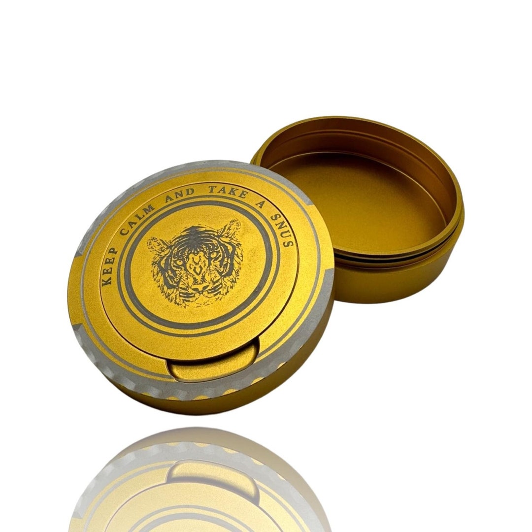 Snuff Box in Gold Aluminum With Tiger ''keep Calm'' Gift Snuff - Etsy
