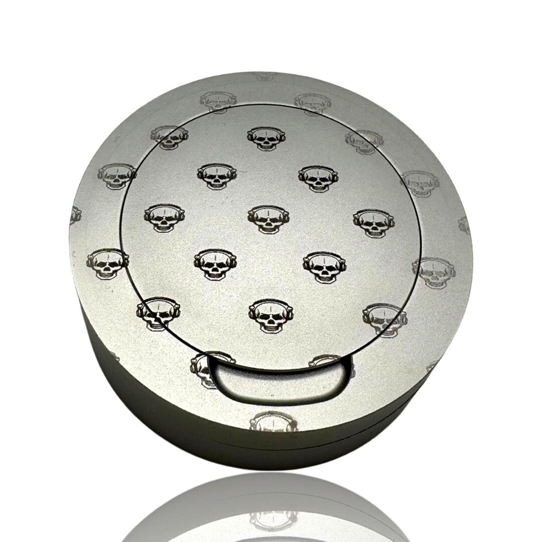 Silver Snuff Box in Aluminum With Skulls and Headphones Gift Snuff - Etsy