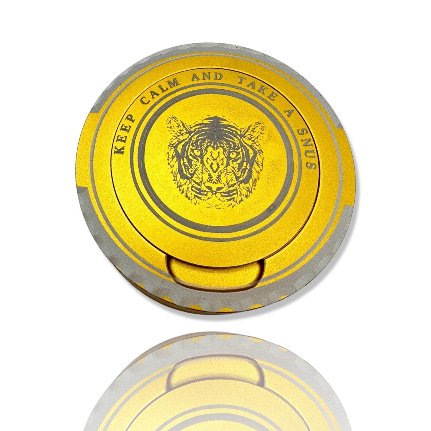 Snuff Box in Gold Aluminum With Tiger ''keep Calm'' Gift Snuff - Etsy