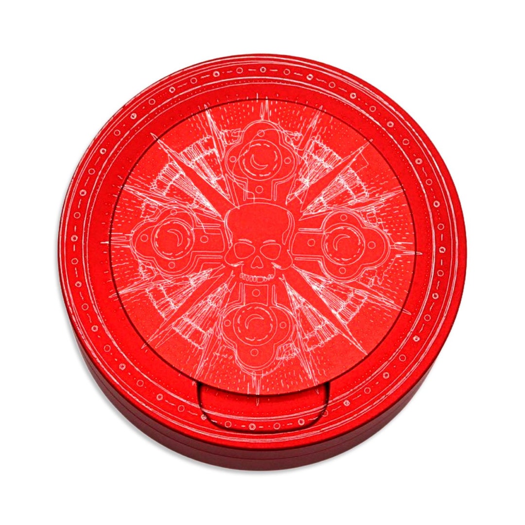 Snuff Box in Red Aluminum for All Snus Skull With Moons, Crosses, Goth ...