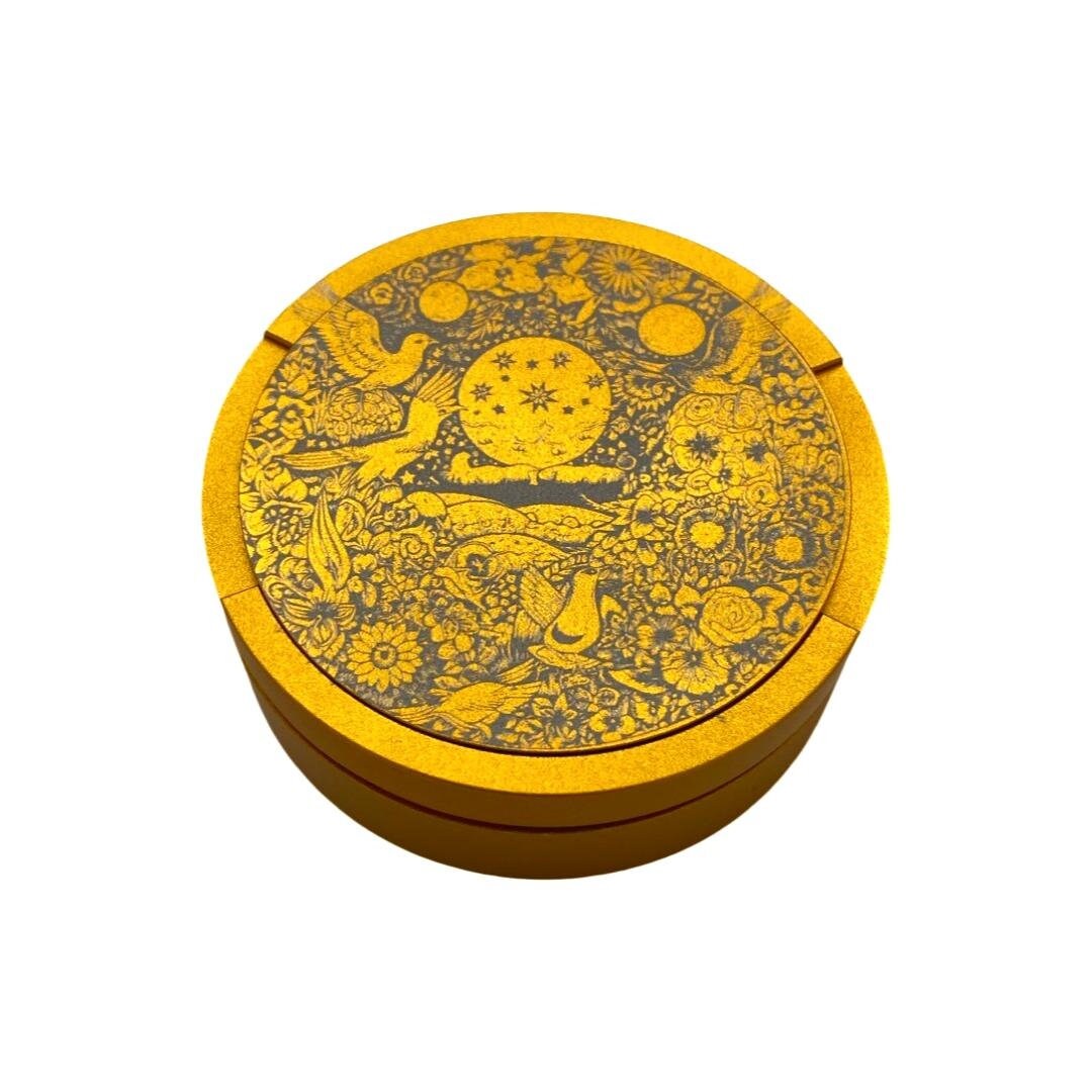 Snuff Box in Black Aluminum for All Snuff-moon, Birds and Stars - Etsy