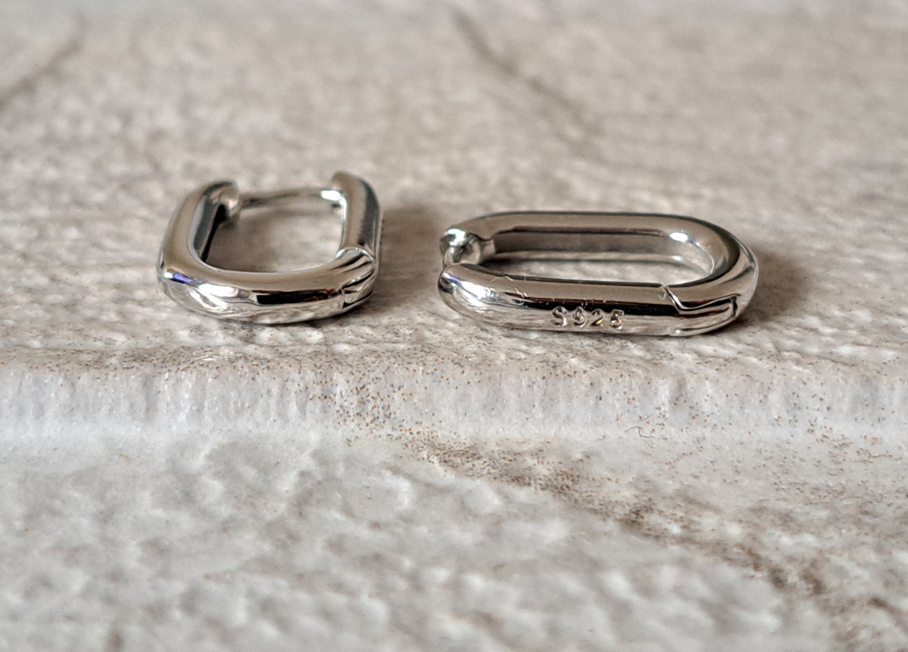 Small 925 Sterling Silver Hoops, Silver Oval Hoop Earrings, Small ...