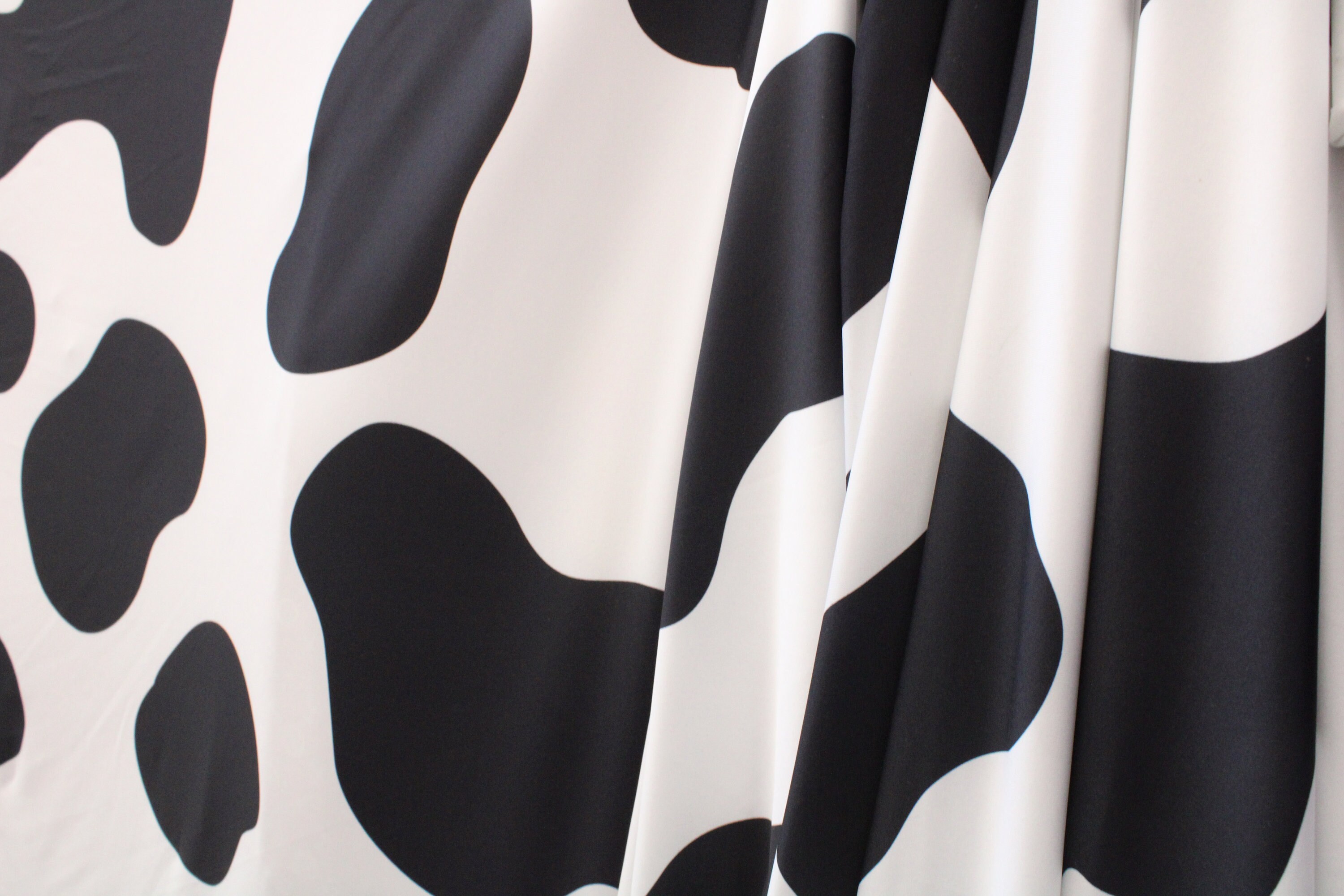 Large Cow Print Black and White Cow 4 Way Stretch Spandex Sold by the ...