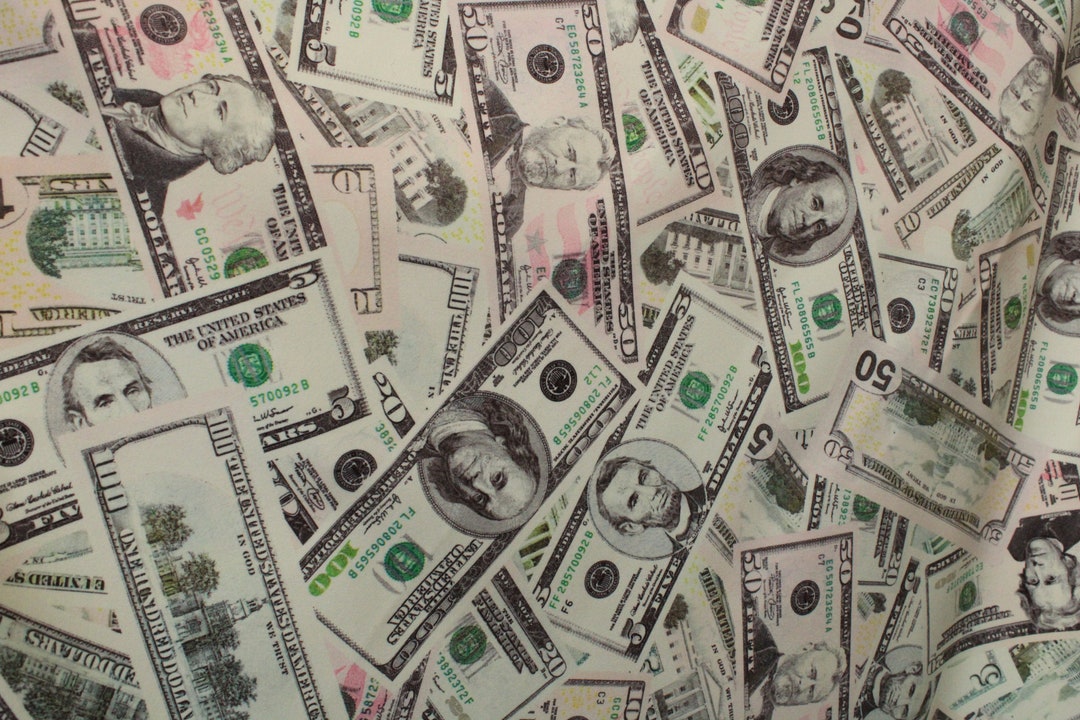 Money Spandex Green Money Print 4 Way Stretch Spandex Sold by the Yard ...